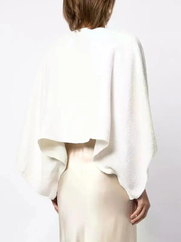 Voz Cropped Cape Top - White