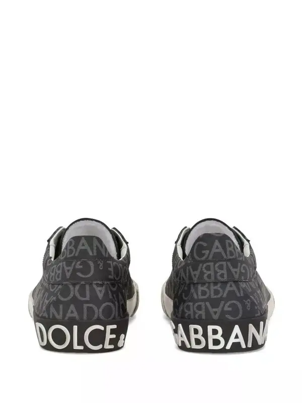 Dolce & Gabbana Portofino Logo Print Sneakers - Grey
