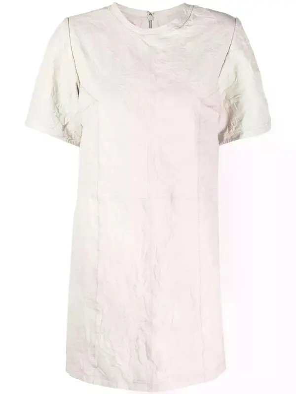 Zadig&Voltaire Riddy Crinkled Leather Mini Dress - Neutrals
