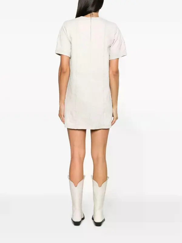 Zadig&Voltaire Riddy Crinkled Leather Mini Dress - Neutrals