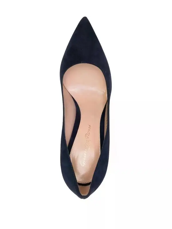 GIANVITO ROSSI 105mm Suede Pointed Toe Pumps - Blue