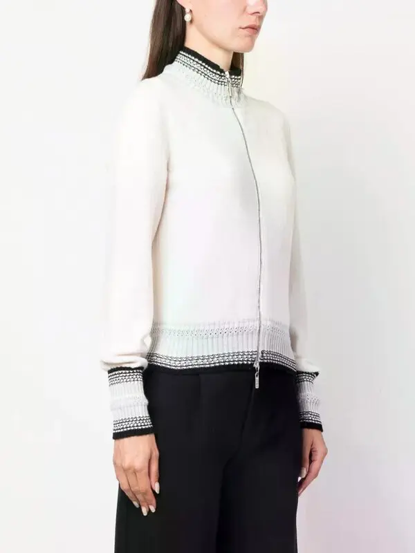 BARRIE Mottled Zip-up Cashmere Cardigan - Neutrals