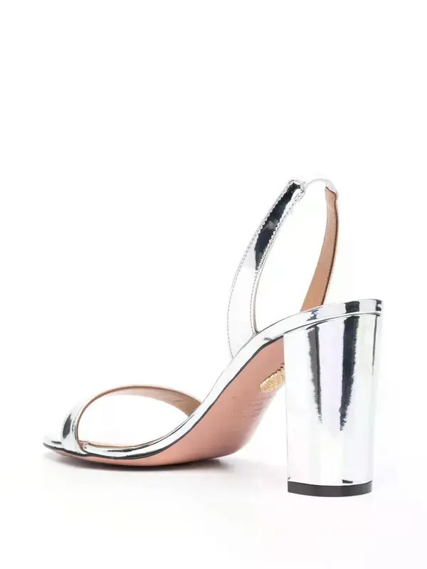 AQUAZZURA So Nude 60mm Metallic Slingback Sandals