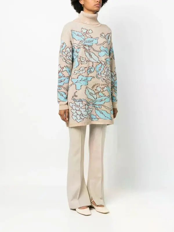 TWINSET X Marco Rambaldi Floral Jacquard Roll Neck Jumper