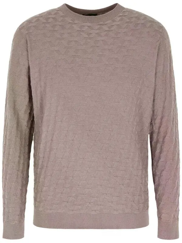 Giorgio Armani Geometric Intarsia Knit Crew Neck Jumper