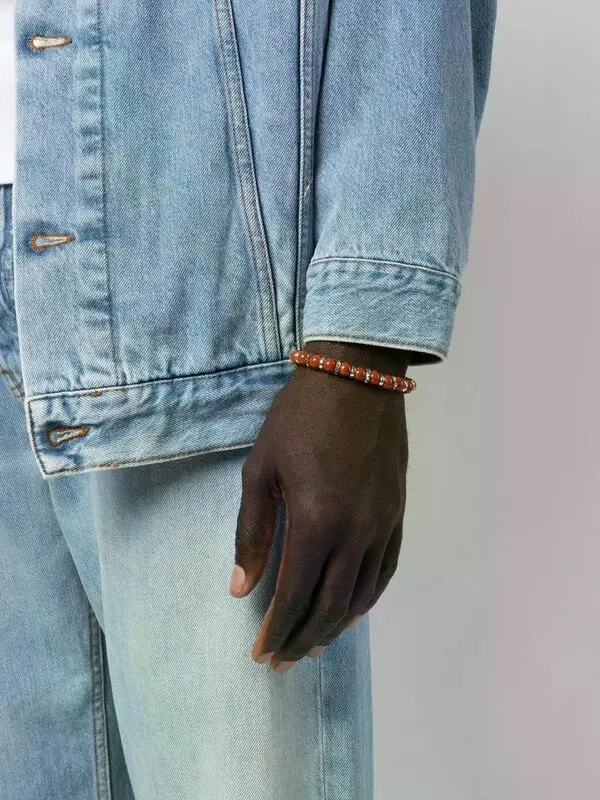 Emanuele Bicocchi Engraved-detail Bead Bracelet - Red