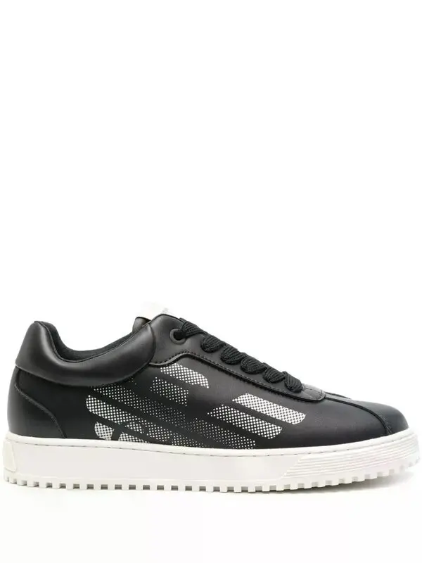 Emporio Armani Eagle-print Leather Sneakers