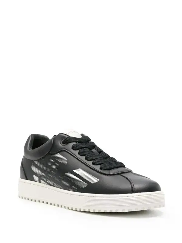 Emporio Armani Eagle-print Leather Sneakers