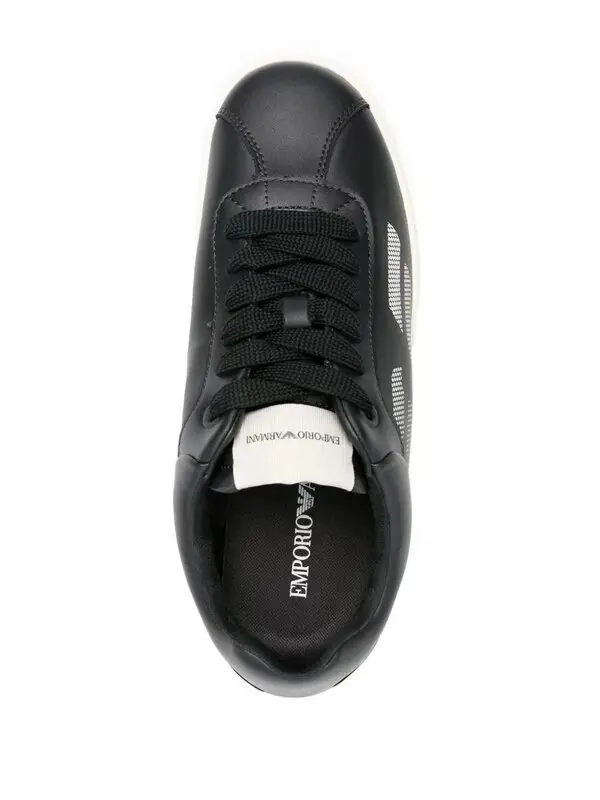 Emporio Armani Eagle-print Leather Sneakers