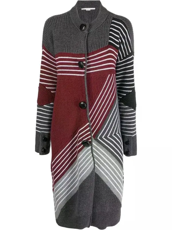 Stella McCartney Virgin Wool Striped Cardigan-coat