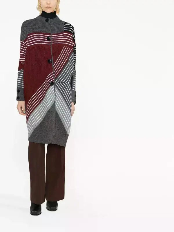 Stella McCartney Virgin Wool Striped Cardigan-coat