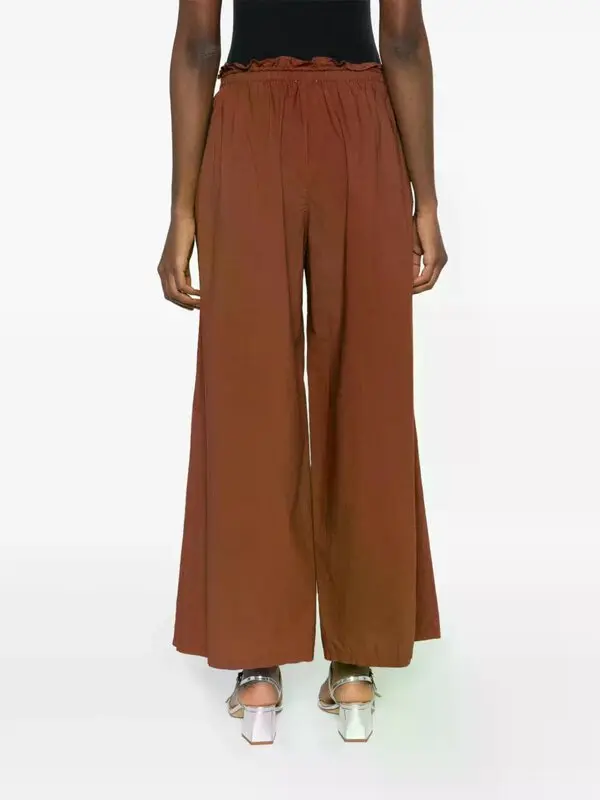 FORTE_FORTE Wide-leg Cotton Poplin Trousers With Tassel Detail
