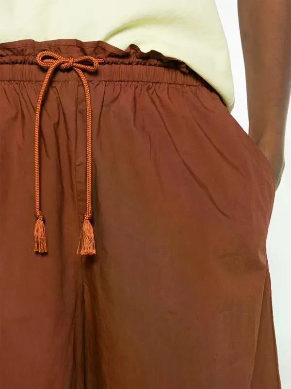FORTE_FORTE Wide-leg Cotton Poplin Trousers With Tassel Detail