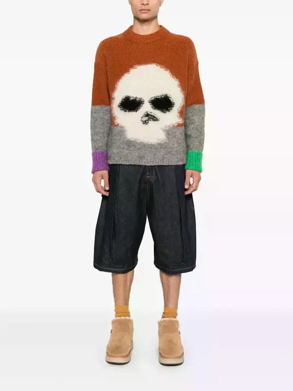 ERL Skull Intarsia-knit Sweater
