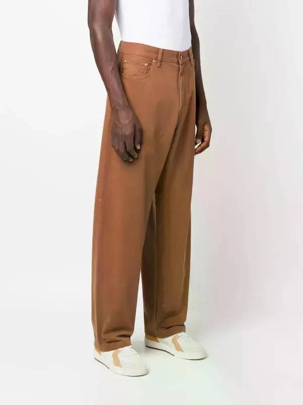 Carhartt Work In Progress Logo-patch Wide-leg Jeans In Cognac