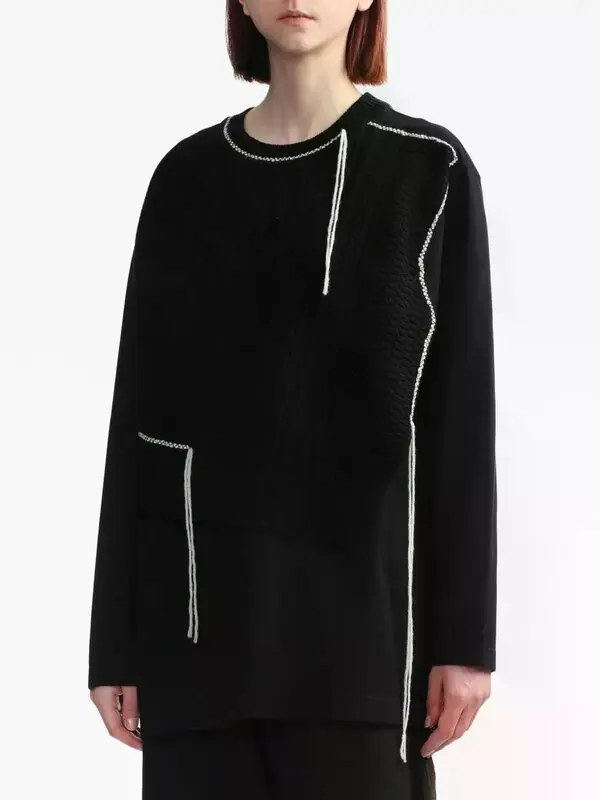Y’s Decorative Stitch Long-sleeve Jumper