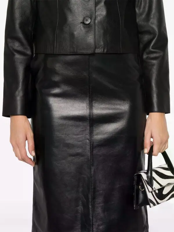 MANOKHI Leather Midi Skirt