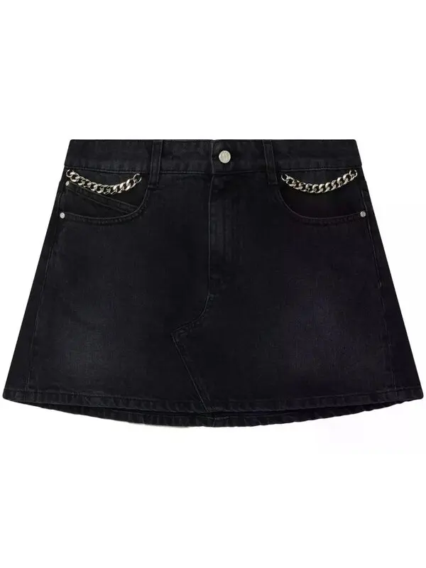 Stella McCartney Falabella Denim Mini Skirt - Black