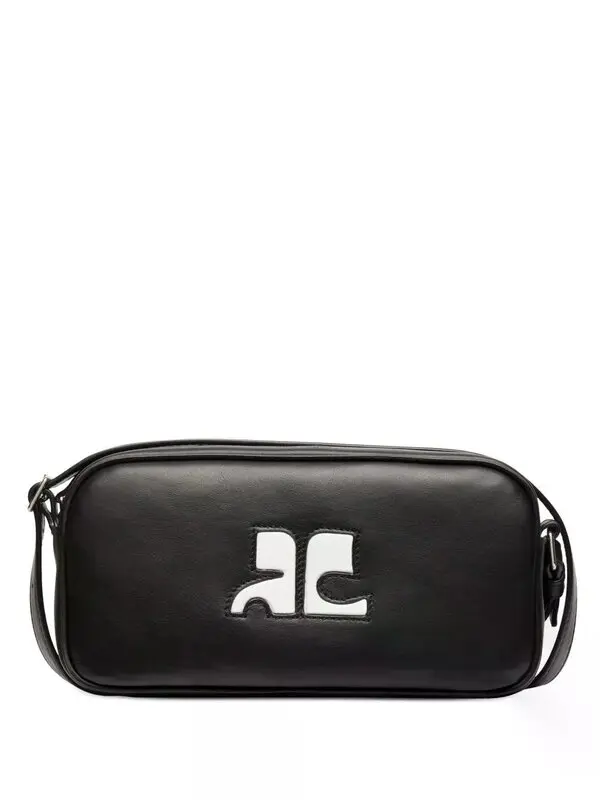 COURREGES Reedition Leather Shoulder Bag - Black