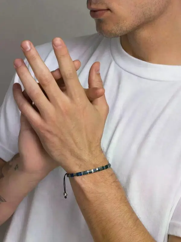 NIALAYA JEWELRY Logo Engraved Beaded Bracelet