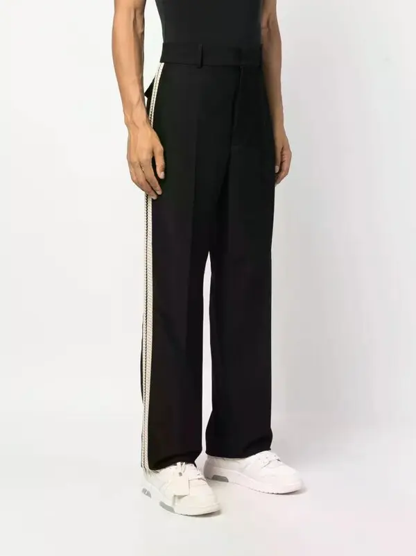 Palm Angels Cotton Tailored Trousers With Side Stripe Detailing
