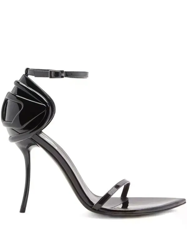 DIESEL® D-ten & Half Leather Stiletto Sandals - Black