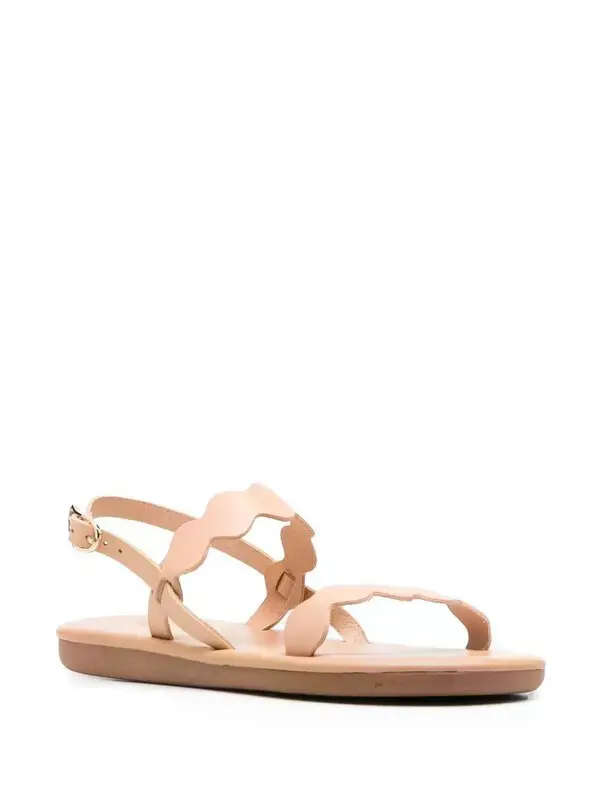 ANCIENT GREEK SANDALS Scallop Leather Sandals - Neutrals