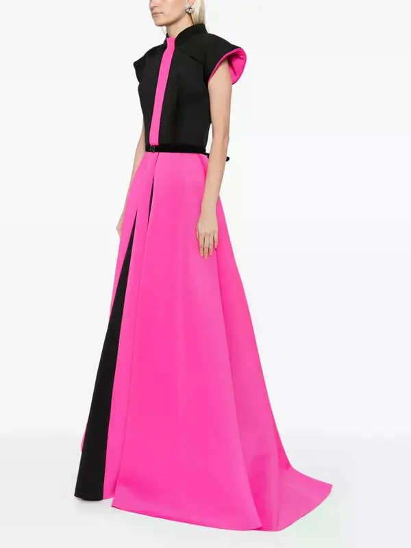 SAIID KOBEISY Magenta And Neoprene Gown - Black