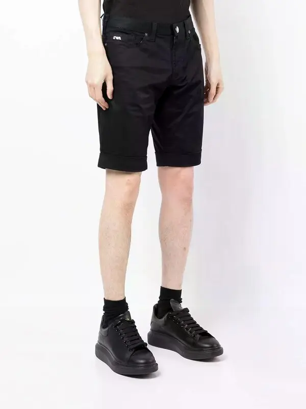 Emporio Armani Cotton Blend Board Shorts - Black