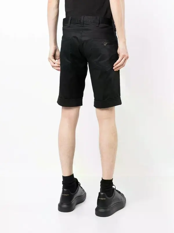 Emporio Armani Cotton Blend Board Shorts - Black