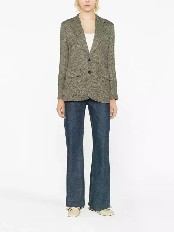 Polo Ralph Lauren Sand Beige Linen-silk Blend Tailored Blazer
