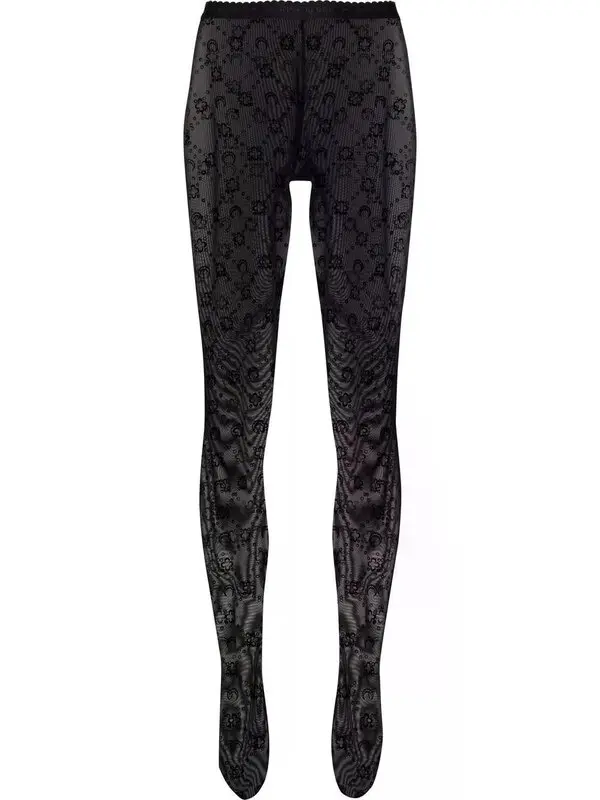 MARINE SERRE Moonogram Tights - Black