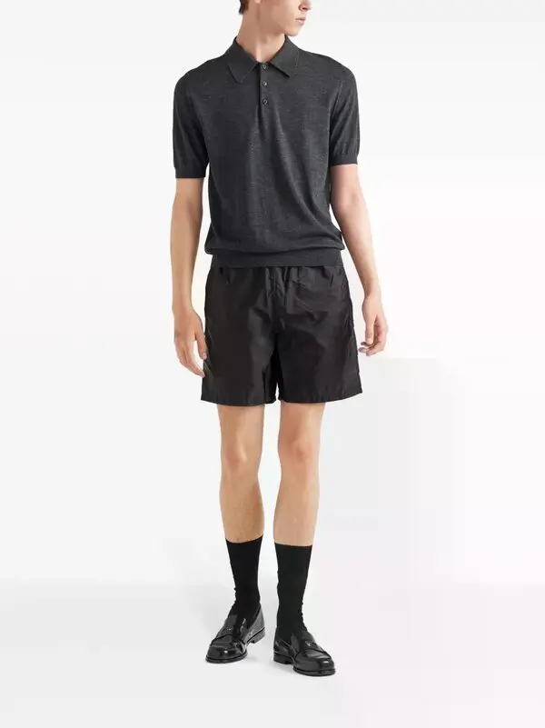 Prada Logo-plaque Swim Shorts - Black