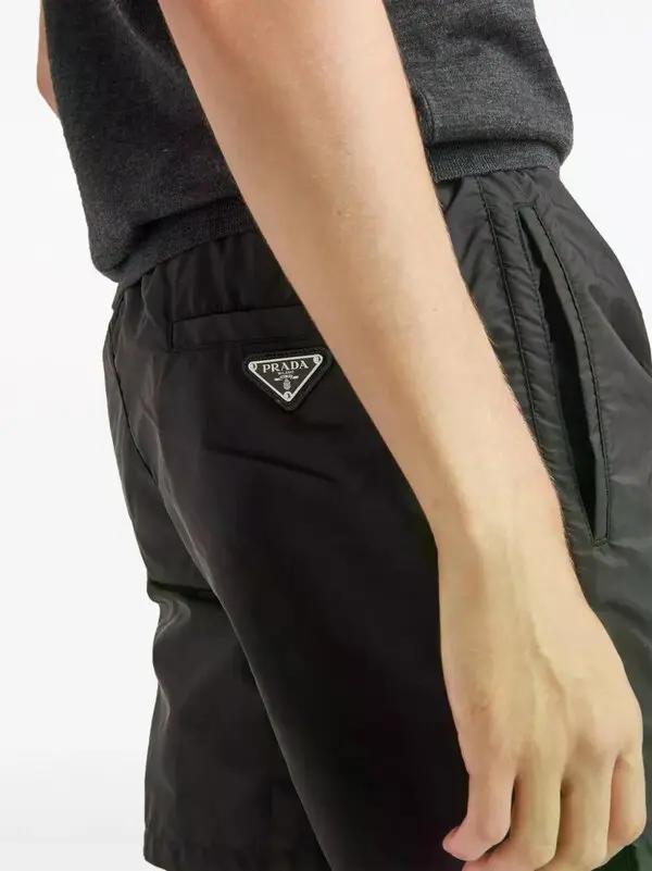 Prada Logo-plaque Swim Shorts - Black