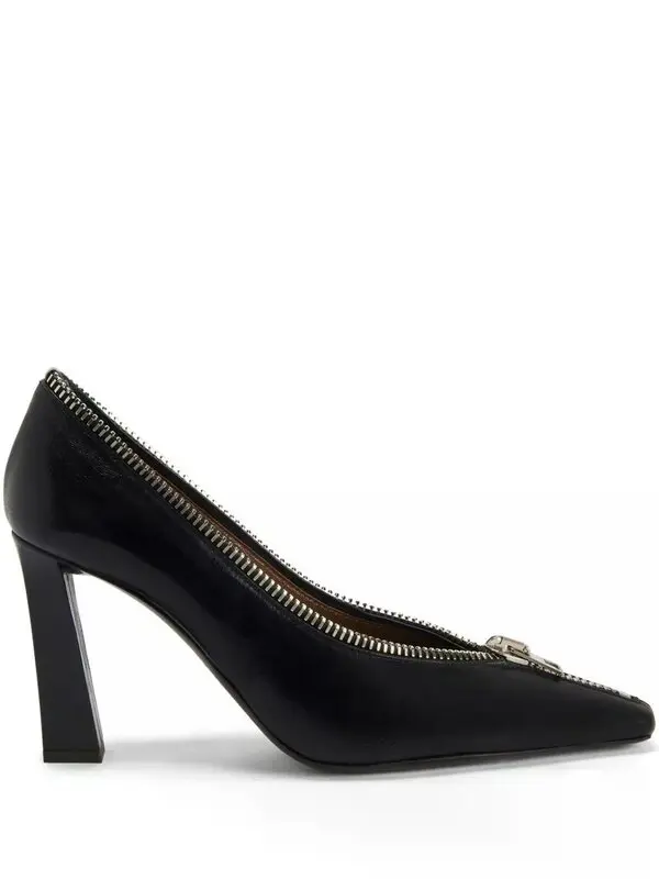 GIUSEPPE ZANOTTI Patent Leather Mules With Decorative Zip Detail