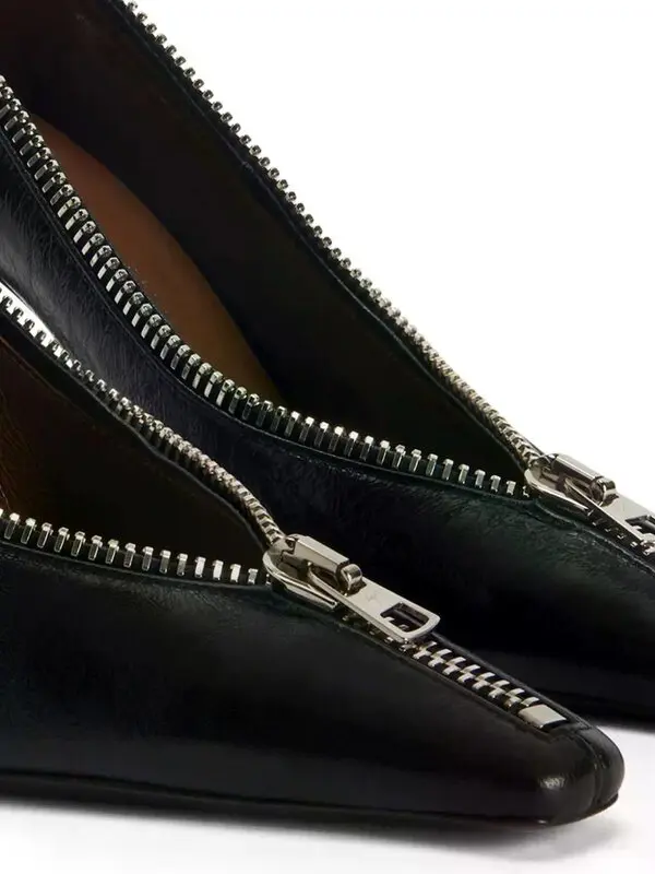 GIUSEPPE ZANOTTI Patent Leather Mules With Decorative Zip Detail