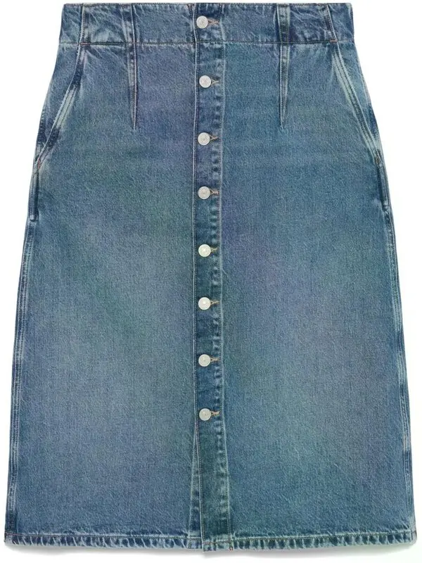 Polo Ralph Lauren A-line Denim Midi Skirt
