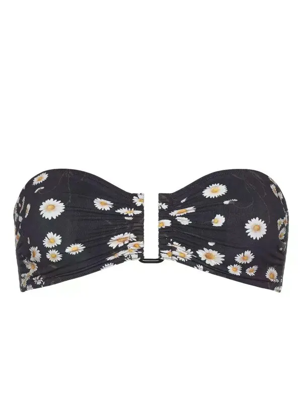 ERES Tendrement Floral-print Bandeau Bikini Top - Black