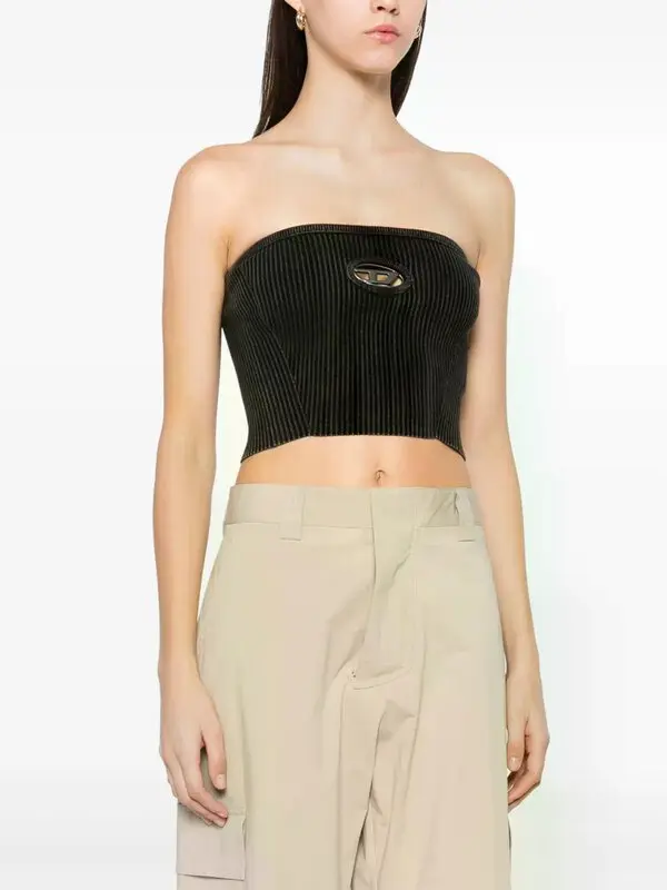 DIESEL® Ribbed Square Neck Cut-out Top