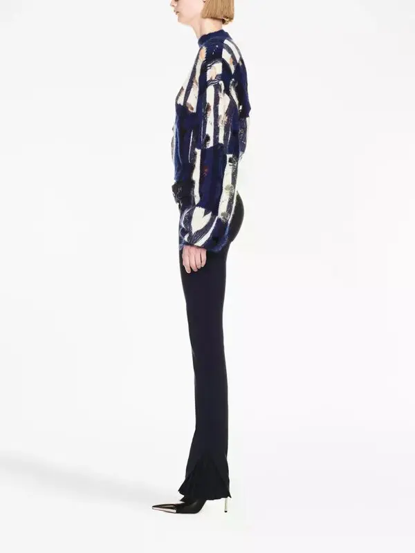 Off-White Shibori Distressed Knitted Jumper
