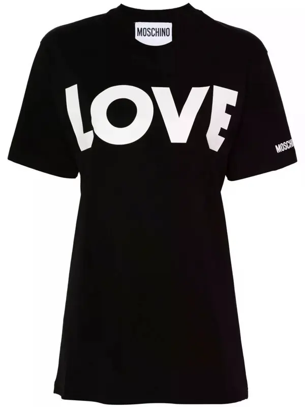 Moschino Text-print T-shirt - Black