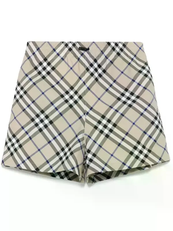 Burberry Check Shorts - Grey