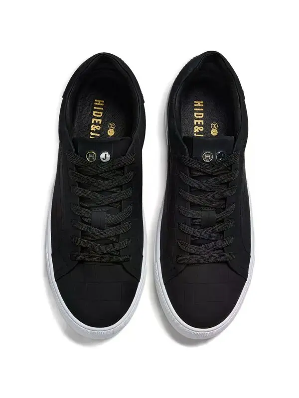HIDE&JACK Embossed Leather Sneakers - Black