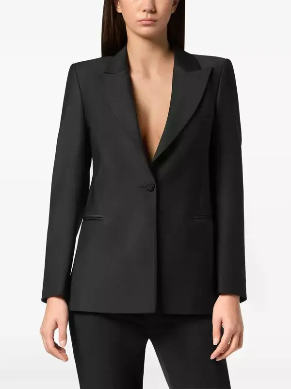 Philipp Plein Skull-strass Wool Blazer