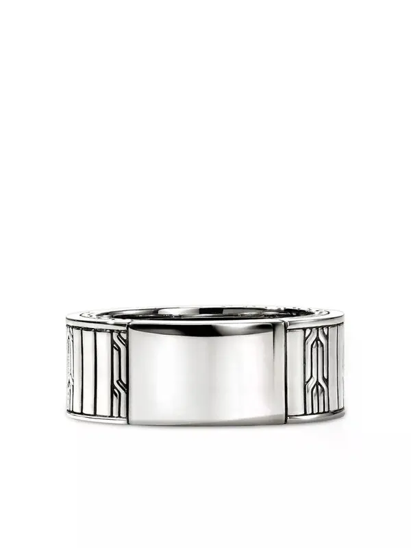 John Hardy Carved Chain Ring - Silver