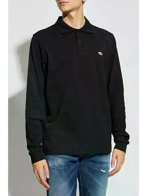 DIESEL® Logo-appliqué Long-sleeved Polo Shirt