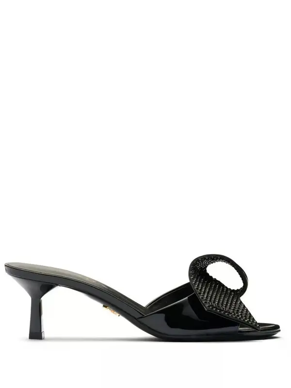 Prada Patent Leather Bow Detail Sandals