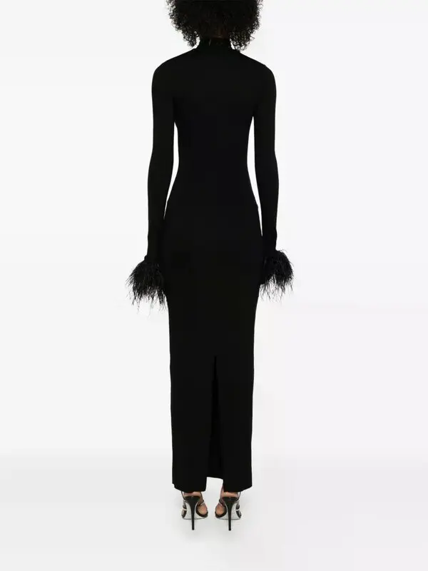 MANURI Luna Maxi Dress With Feather Trim
