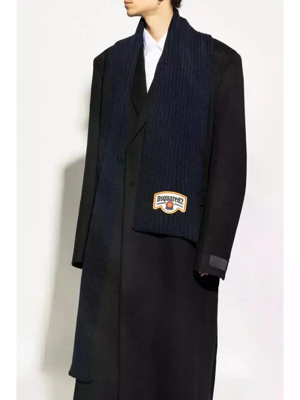 Dsquared2 Logo-patch Scarf - Blue