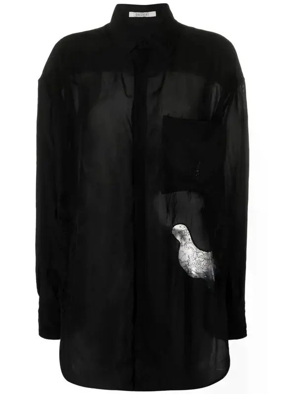Gauchère Lace-appliqué Satin Shirt